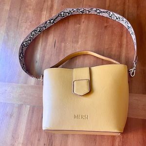Mersi | Bags | Mersi Isabel Bucket Bag Yellow Vegan Leather | Poshmark